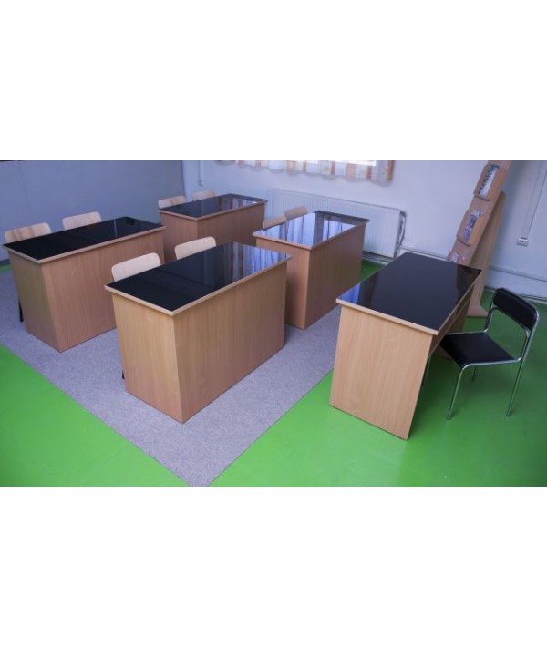 Masa laborator cu blat din sticla termorezistenta MERCUR - mobilier ...