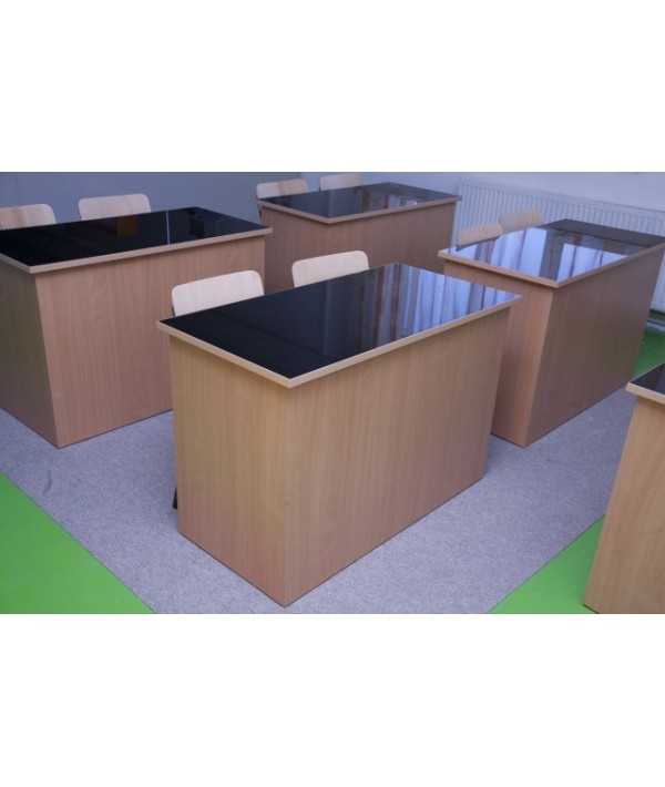 Masa laborator cu blat din sticla termorezistenta MERCUR - mobilier ...