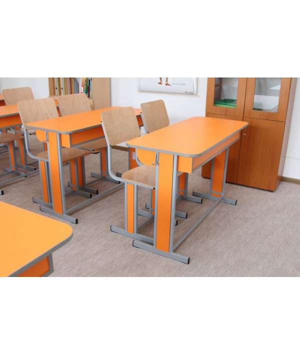 Banca scolara dubla fixa cu 2 scaune - TITAN - mobilier scolar ...